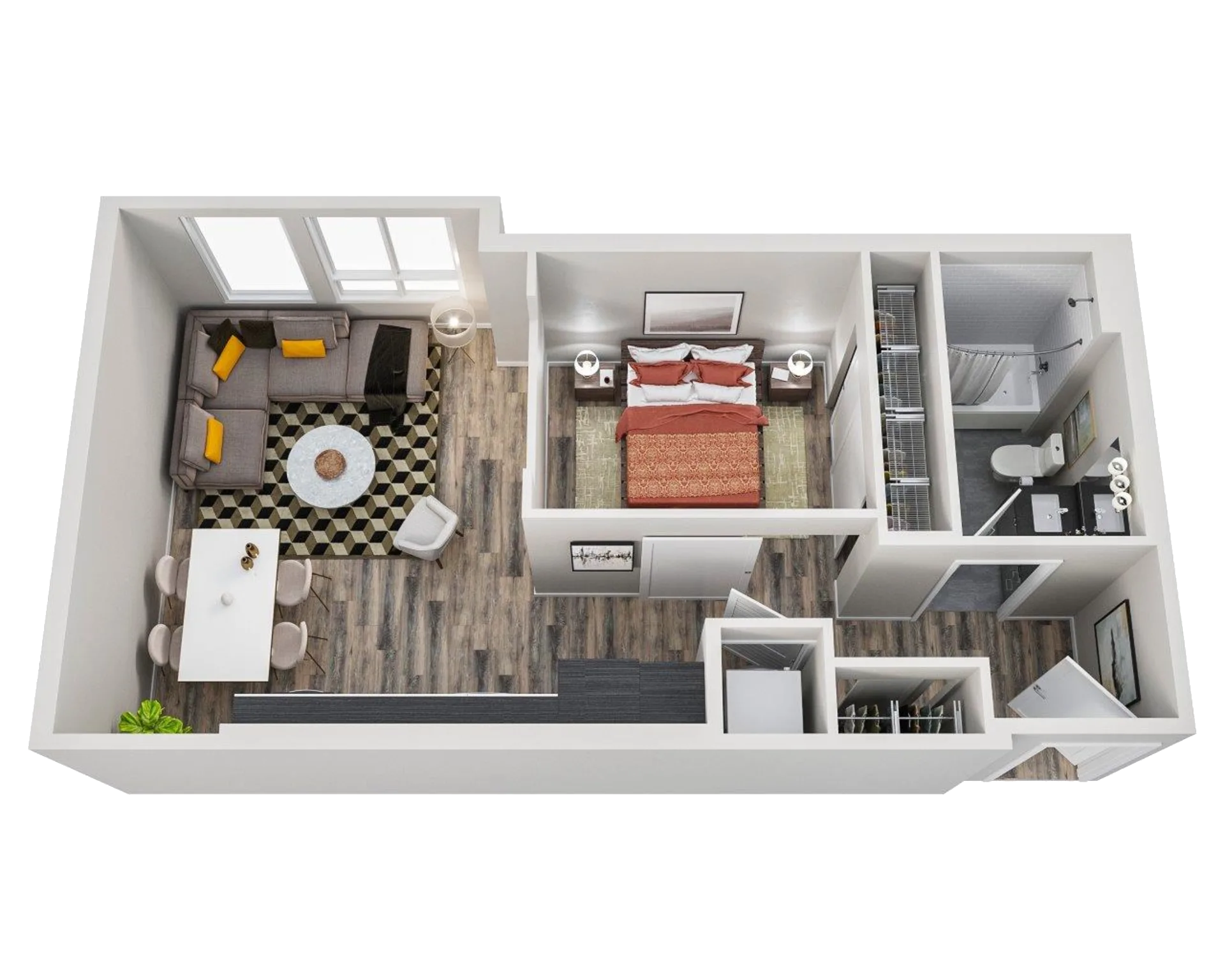 588 Sq.Ft. Studio / 1 BA