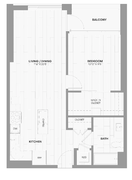 745 Sq. Ft. 1 BD / 1 BA