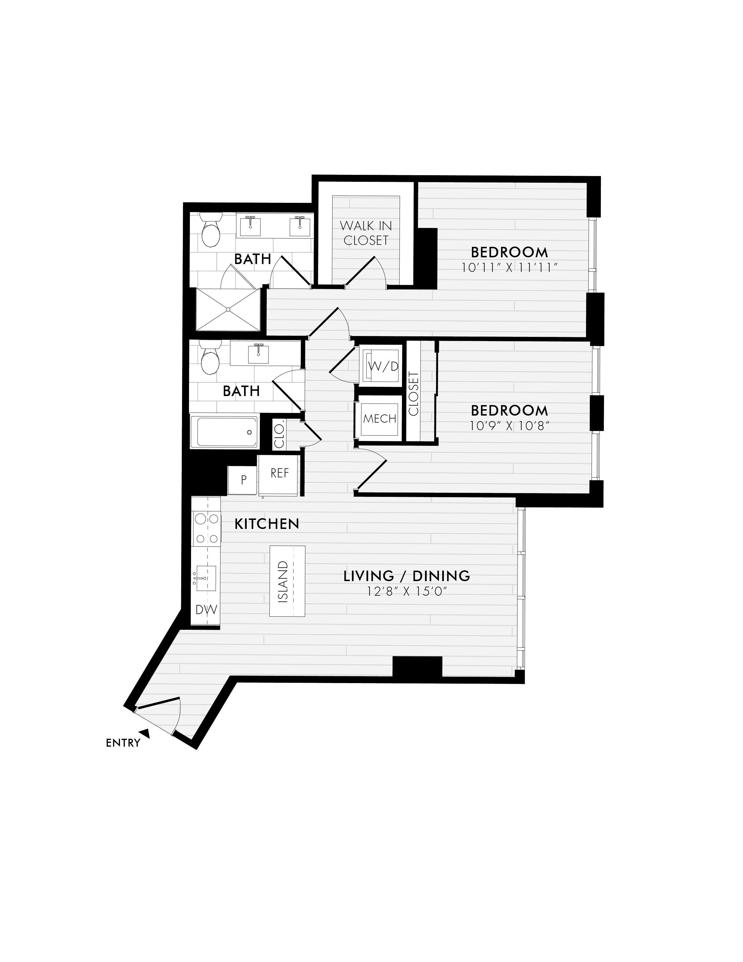 Model: Apt W0709 Bed: 2 Bath: 2 Size: 983 sq ft. View Similar