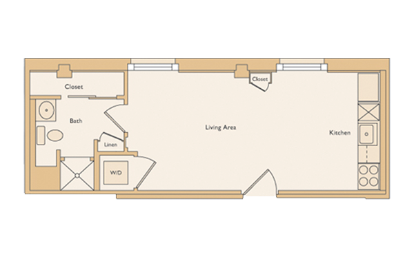 345 sq. ft. 0 BD / 1 BA