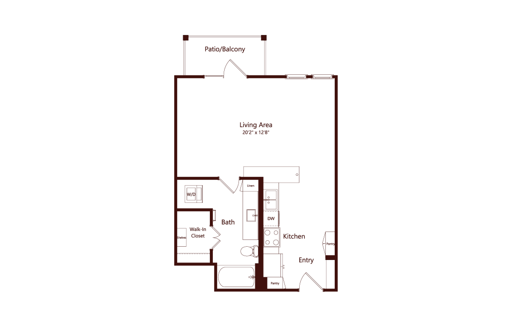 Model: S1 Bed: Bath: 1 Size: 588 sq Ft. View Similar