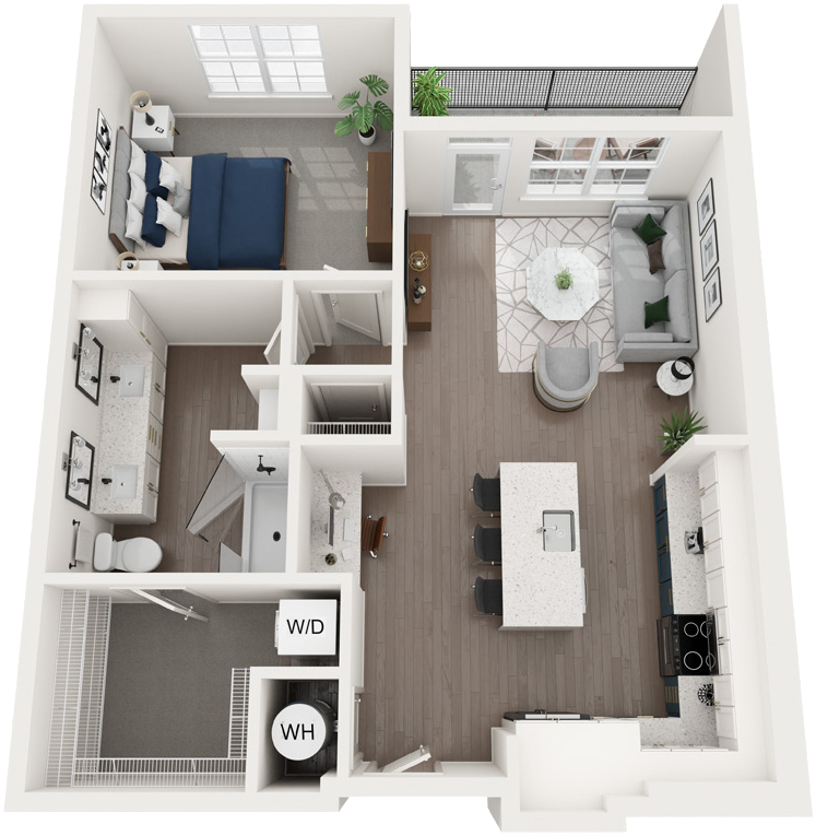 843 sq Ft. 1 BD / 1 BA