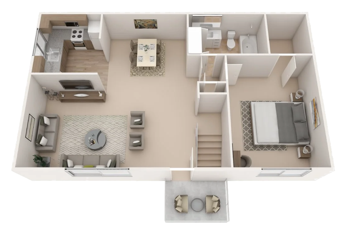 692 Sq Ft 1 BD 1 BA