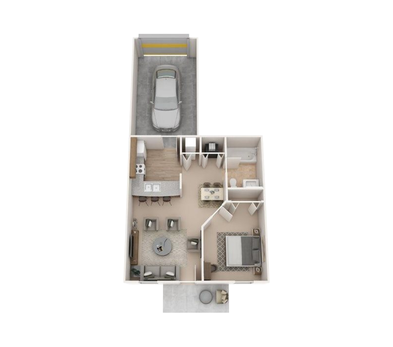 Model: One Bedroom Bed: 1 Bath: 1 Size: 583 sq Ft. View Similar